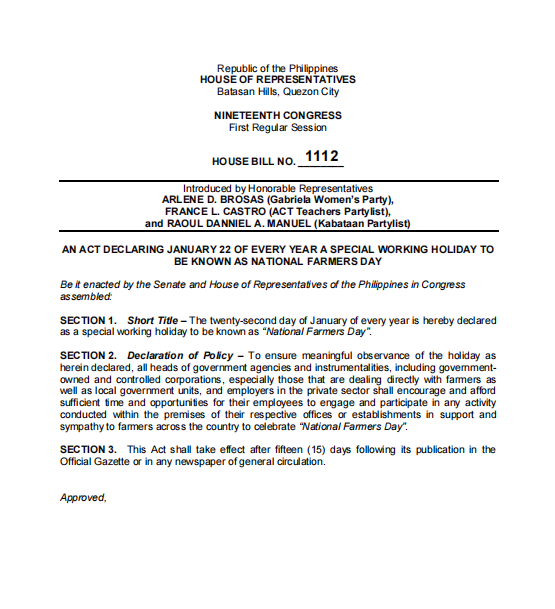 Mga magsasaka nanawagang ganap nang isabatas ang “National Farmers Day ...