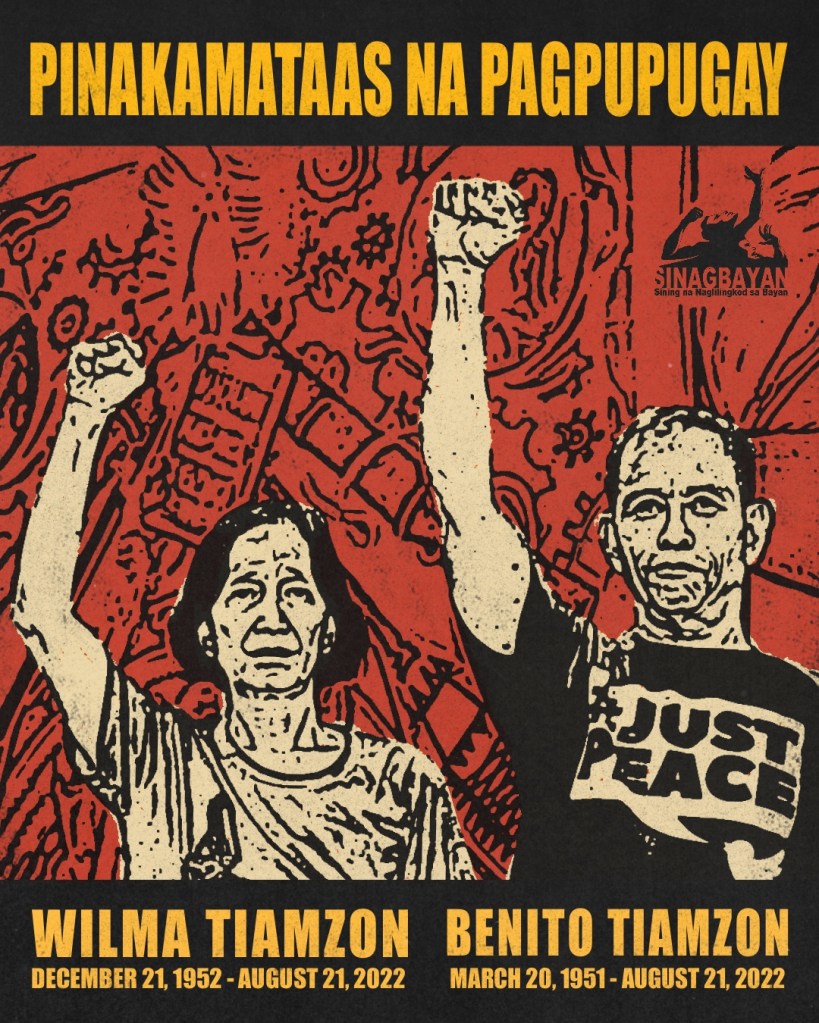 SINAGBAYAN | Pinakamataas na pagpupugay kina Wilma Austria-Tiamzon at ...